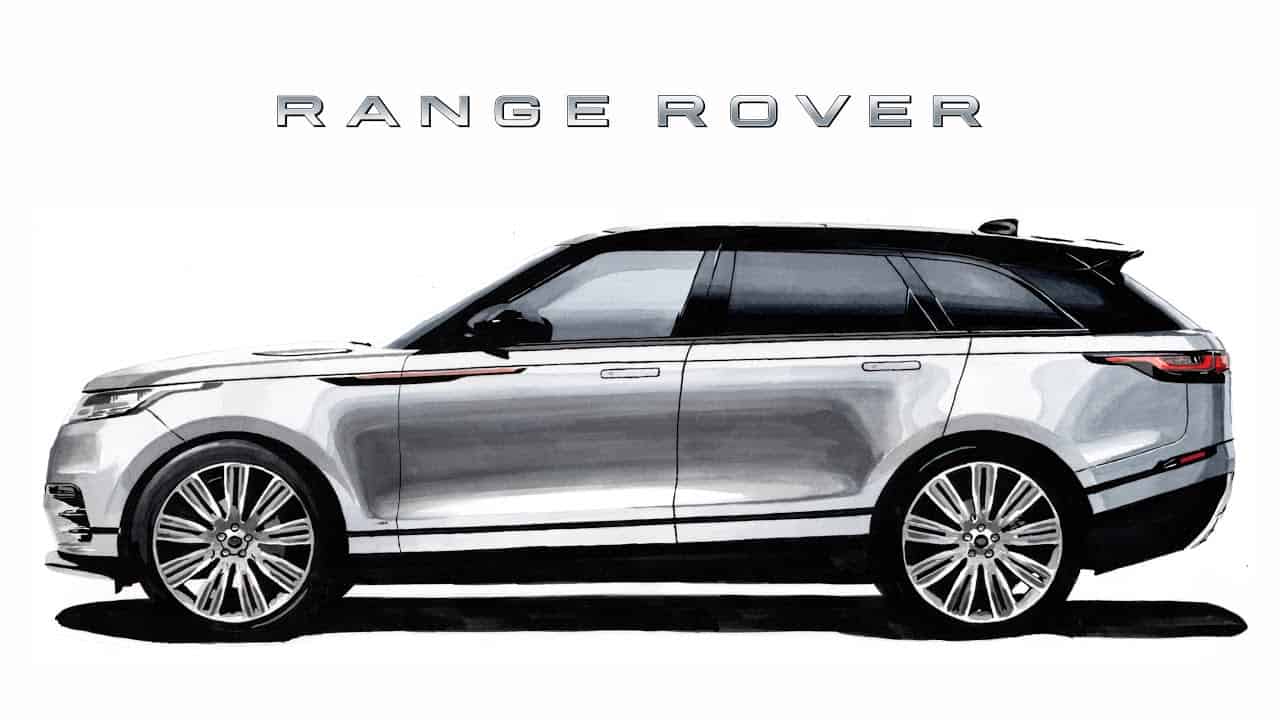 【車絵】【Car Drawing 】 Land Rover Range Rover Velar Drawing ランドローバー レンジローバー ...