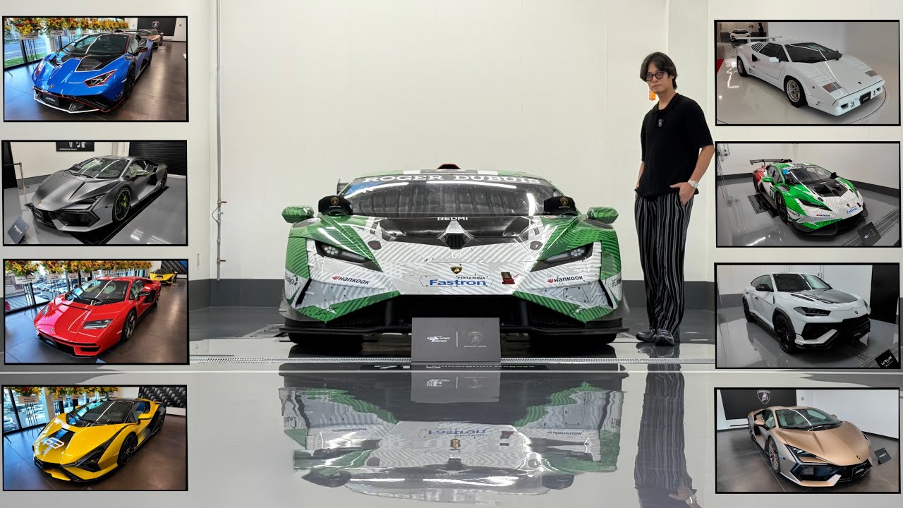 総数23台のランボルギーニが集結。Revuelto、Temerario、Aventador、Huracán、Countach、Sián ...