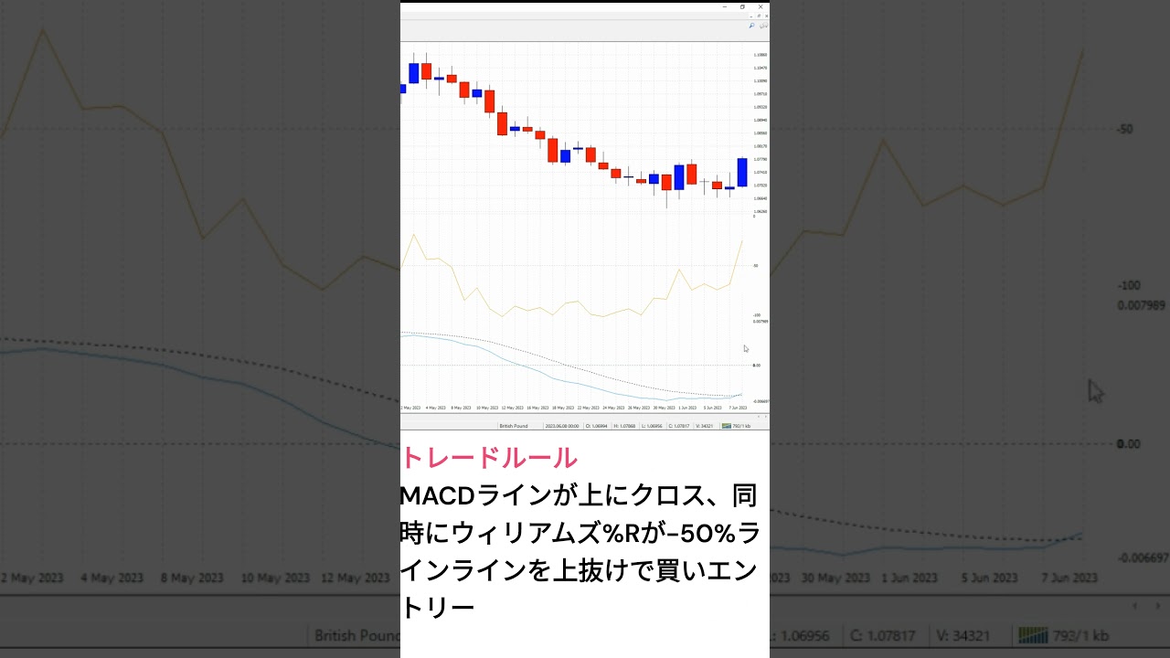 【FXトレード手法1分解説】MACDとウィリアムズ%Rのスイングトレード手法#Shorts | FX（外国為替取引）動画まとめ