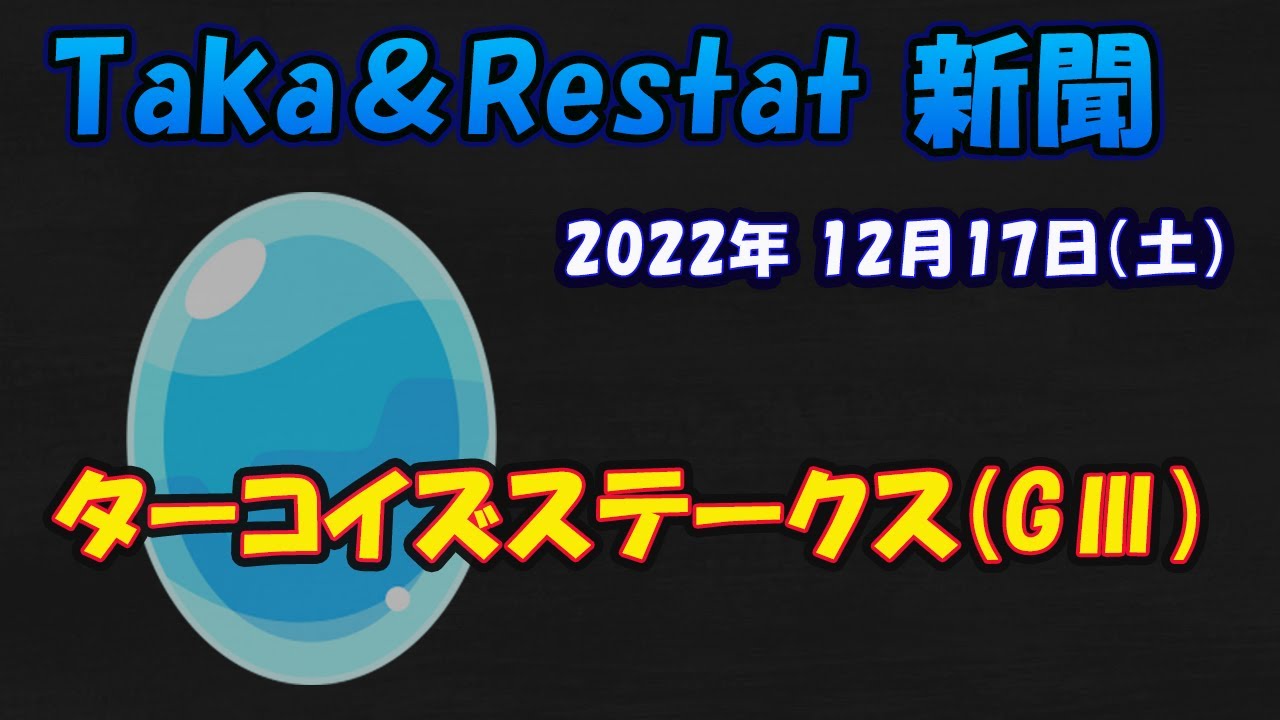 Taka＆Restat新聞★ターコイズステークス(GⅢ)～競馬R4年12月17日(土)JRA | 競馬動画まとめ