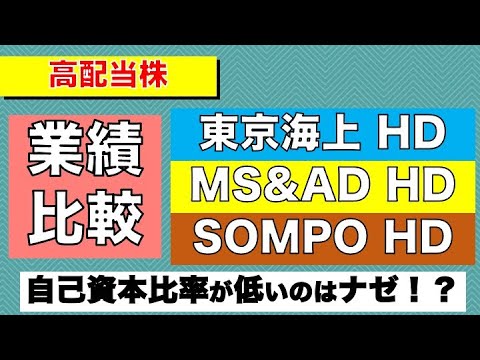 【日本株】どの銘柄も魅力的！？損害保険大手3社の保険料収入を確認！自己資本比率の低さはナゼ？(東京海上HD / MS&AD HD / SOMPO HD) | 保険動画まとめ