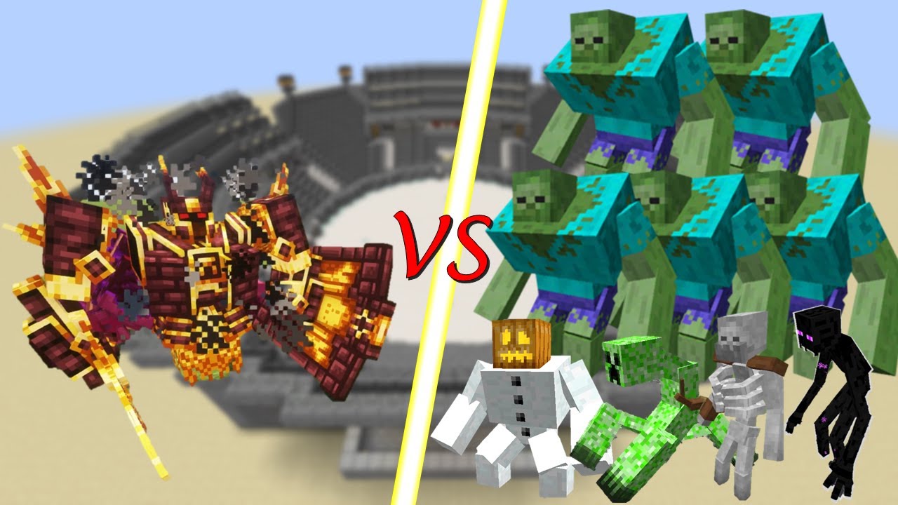 Ignis challenge! Ignis vs 5 Mutant Beasts Mob Army! Minecraft random mob battle! Part2 | マイクラ ...