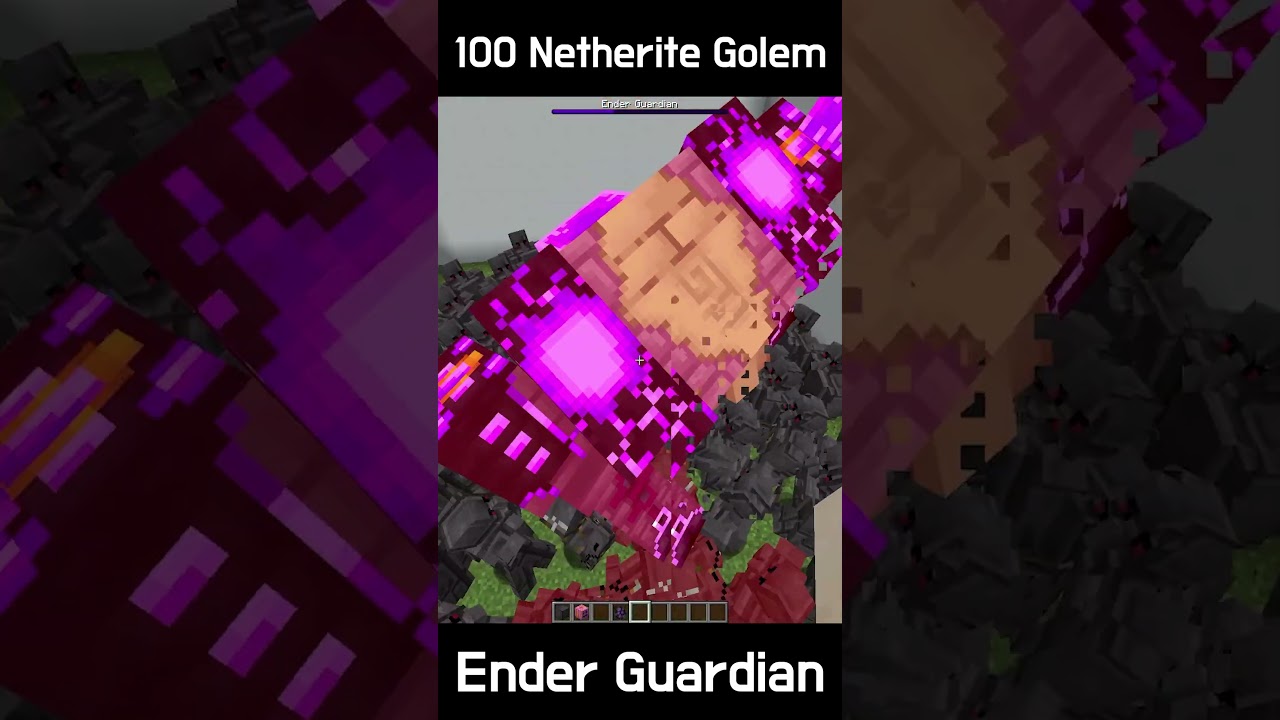100 Netherite Golem vs 1 Ender Guardian (L_Ender's Cataclysm ...