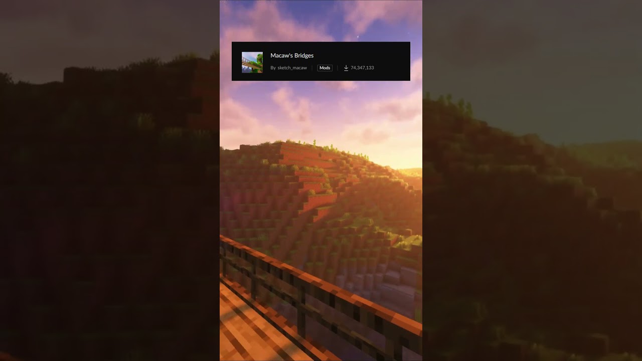 Minecraft Macaw's Bridges Mod #shorts | マイクラ（Minecraft）動画まとめ