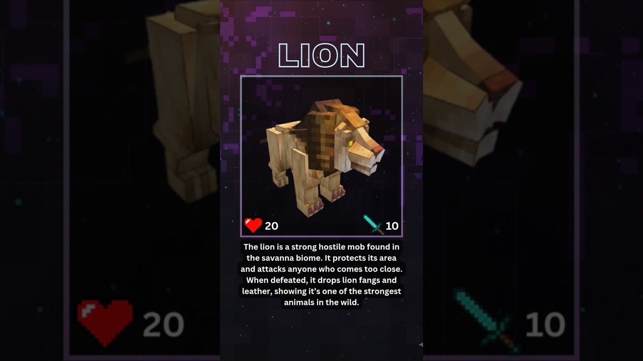 What if Lion Exists in Minecraft #shorts #minecraft | マイクラ（Minecraft）動画まとめ